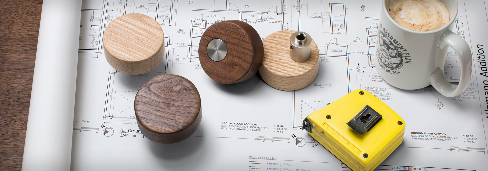 Modknobs Walnut Wood Door Knobs – Full Set - ModKnobs - Modern Door Knobs